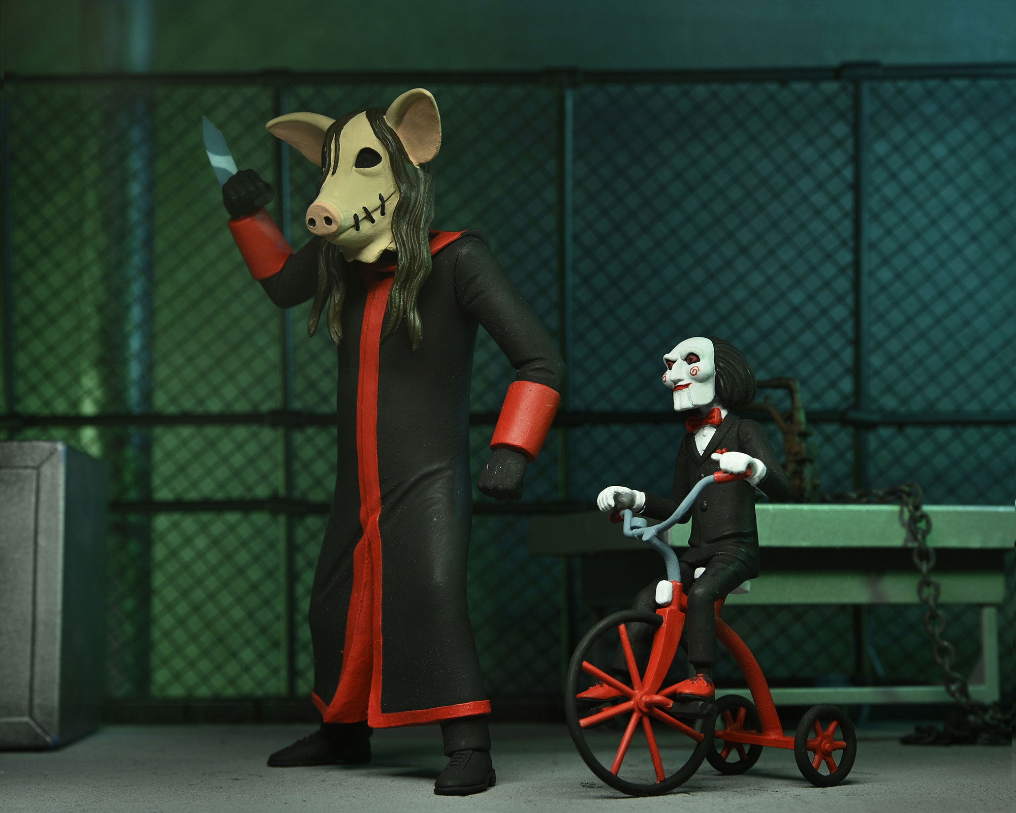 SAW - JIGSAW KILLER & BILLY ON TRICYCLE BOXED SET TOONY TERRORS 6" ACT ...